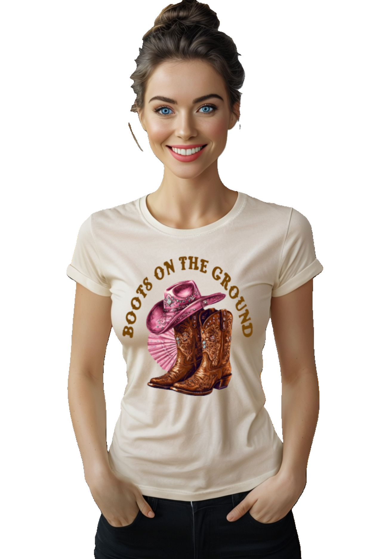 Cowgirl Spirit Tee - Unisex Heavy Cotton T-Shirt, Boots on the Ground ...